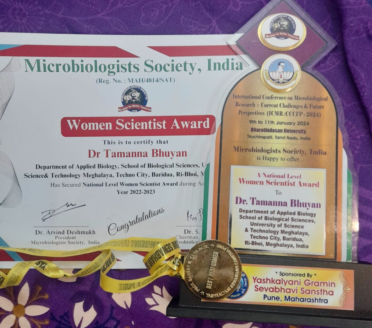 Dr Tamanna Bhuyan Conferred National Level Women Scientist Award 2023 ...