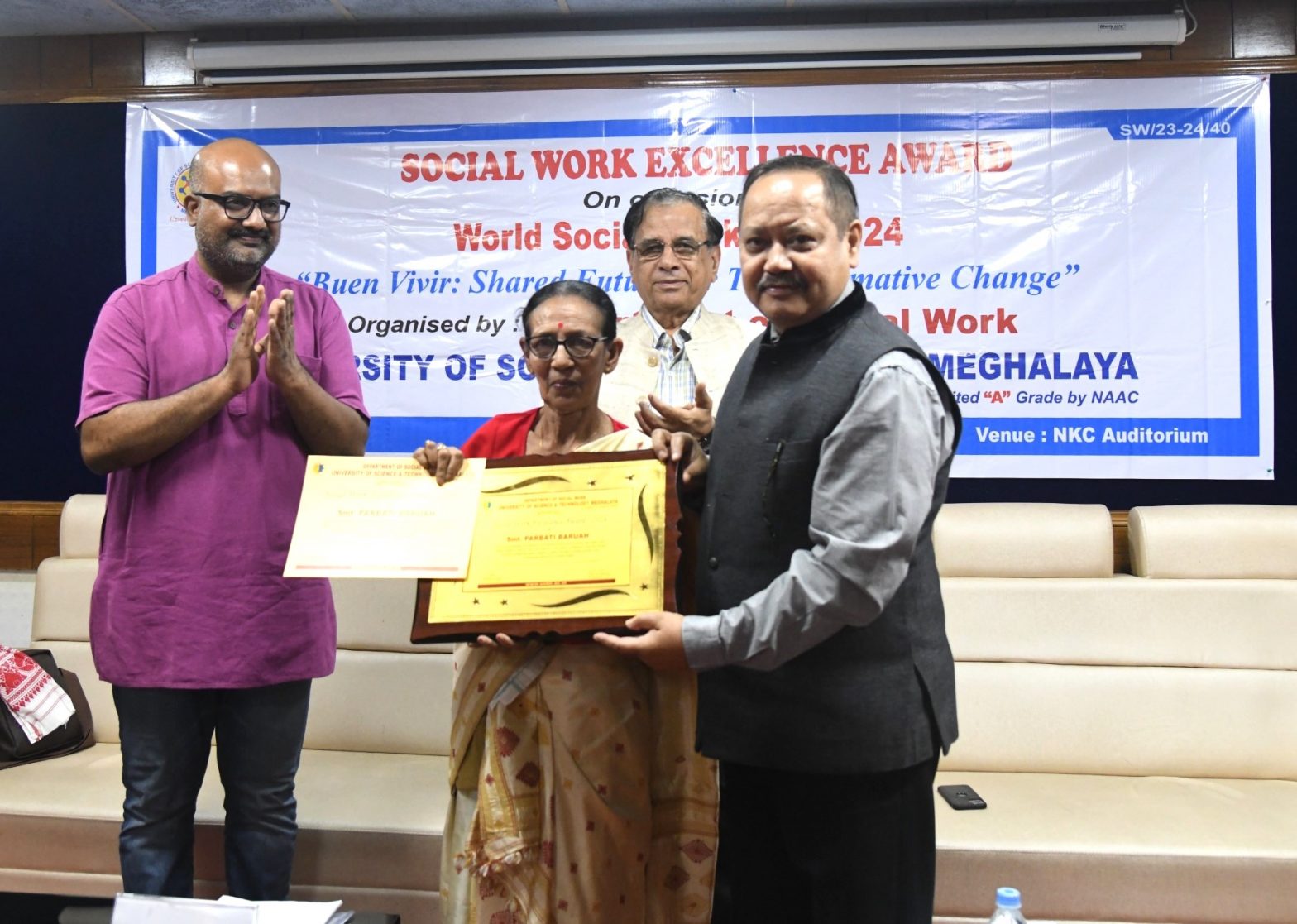 Padma Shri Parbati Barua receives USTM Social Work Excellence Award-2024 - USTM