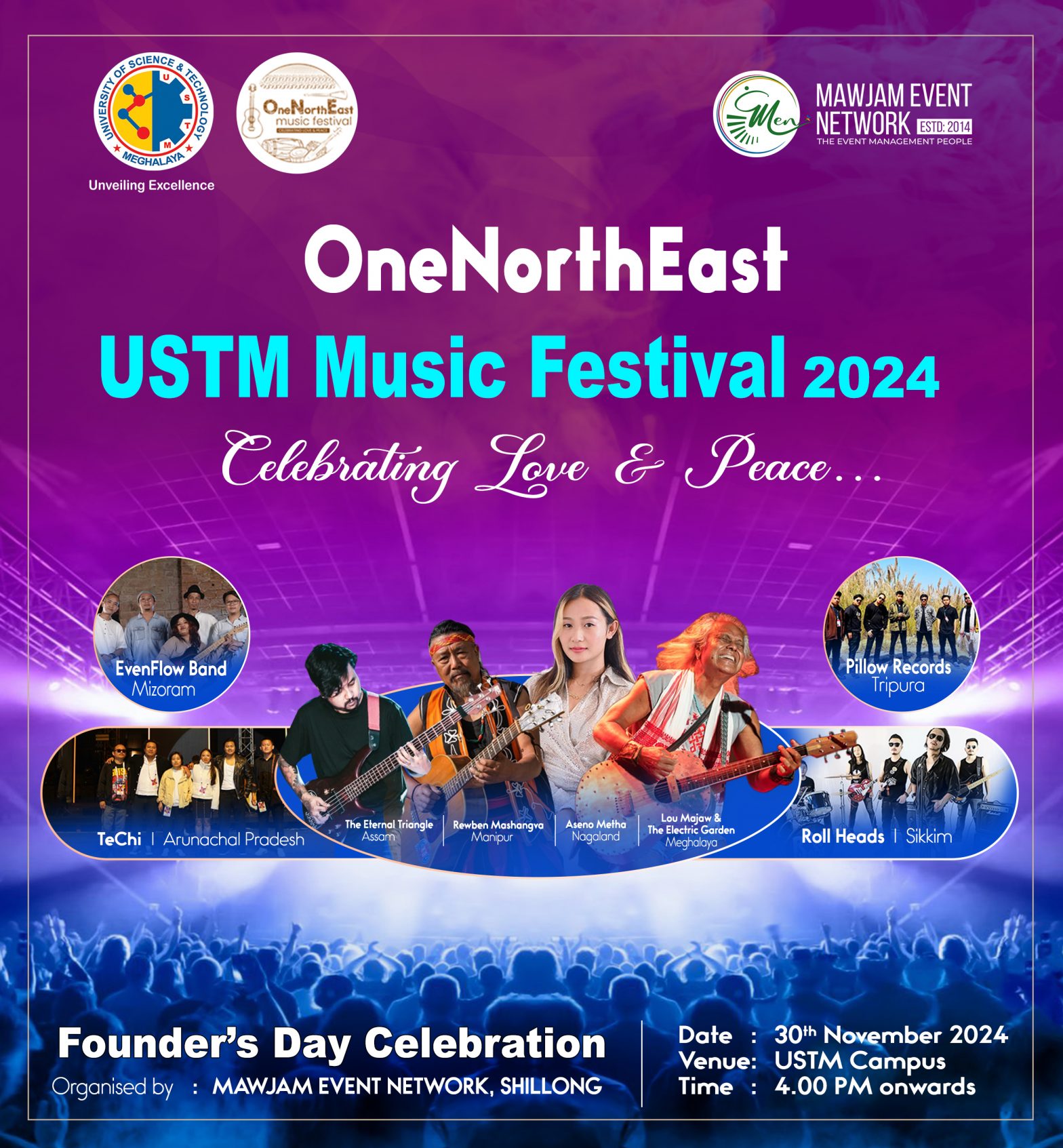“8 Bands from 8 States to Celebrate Love and Peace on USTM Founder’s ...